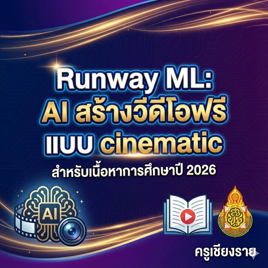 Runway ML: AI สร้างวีดีโอฟรี แบบ cinematic สำหรับเนื้อหาการศึกษาปี 2026
